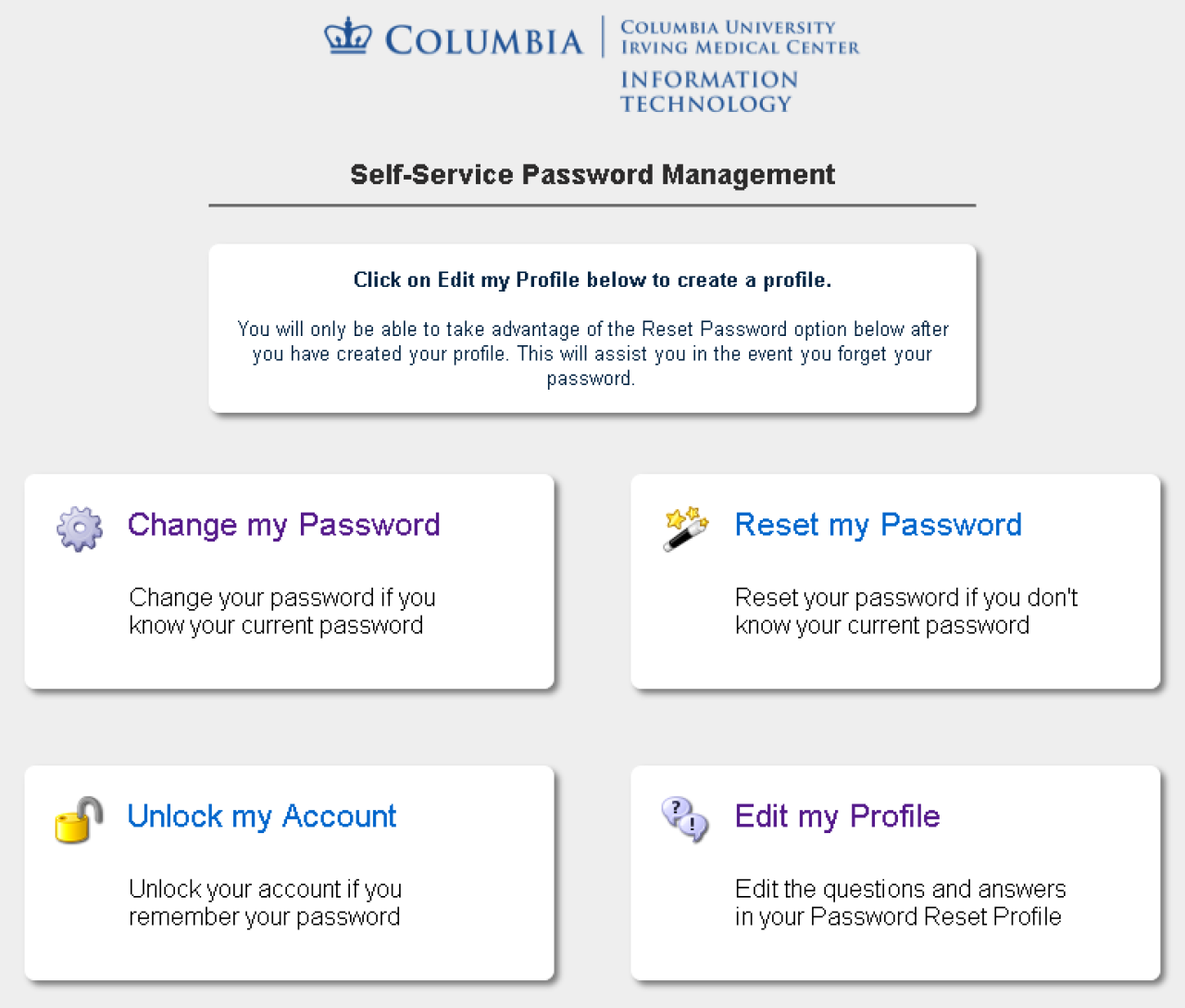 The MyPassword password reset tool was updated | CUIMC Information ...
